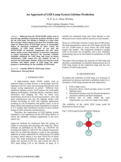 An Approach Of Led Lamp System Lifetime Prediction Pdf Light Emitting Diode Reliability