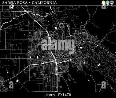 Santa Rosa City Map United States Topographic Vector Map Poster