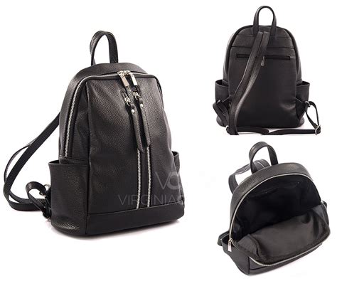 Шкіряний Рюкзак Virginia Conti чорний артикул 02174 купити за вигідною ціною у Києві