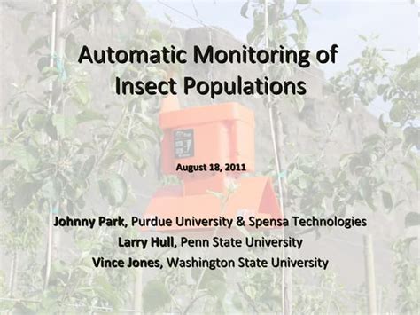 Automatic Monitoring Of Insect Populations Ppt
