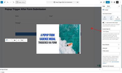 Automatic Popup Trigger After Form Submission Kadence Stack Wp
