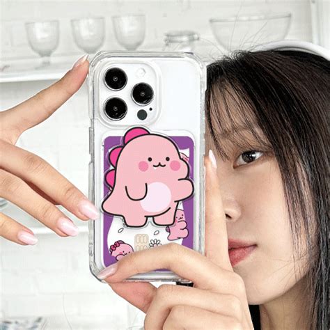 별하케이스 🌹당일발송🌹 숨바꼭질 리틀티노 아크릴 스마트톡 투명 맥세이프 슬라이드 카드지갑