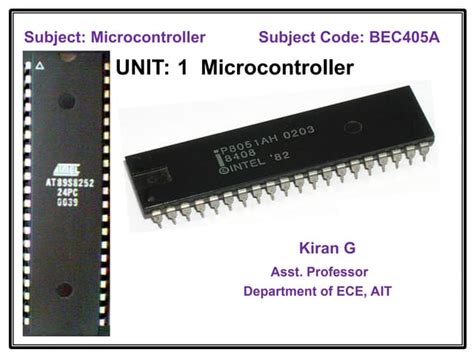 Module 01 8051 Microcontroller Presentation Ppt