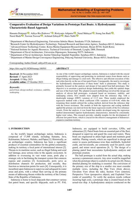 Pdf Comparative Evaluation Of Design Variations In Prototype Fast Boats A Hydrodynamic