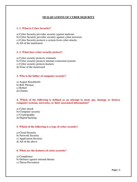 Mcq Quations Of Cyber Sequrity Pdf00 Pdf Malware Cryptography