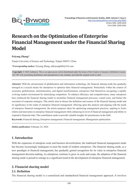 Pdf Research On The Optimization Of Enterprise Financial Management