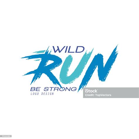 야생 실행 강력한 아이콘 디자인 포스터 카드 장식 배너 인쇄 배지 실행에 대 한 영감과 동기 부여 슬로건 스티커 벡터 일러스트