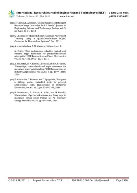Irjet Design And Implementation Of Converters Using Mppt In An Eco