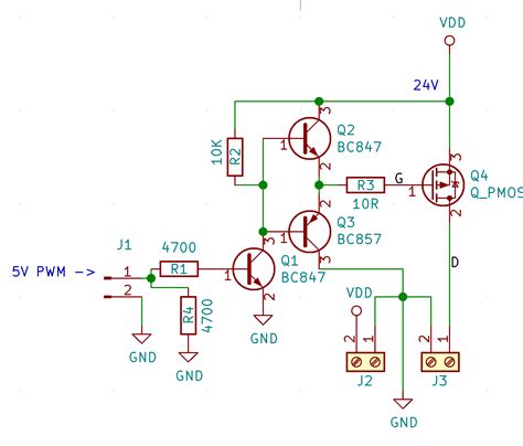 BJT Based Mosfet Driver What Resistor Values To Use Electrical Engineering Stack Exchange