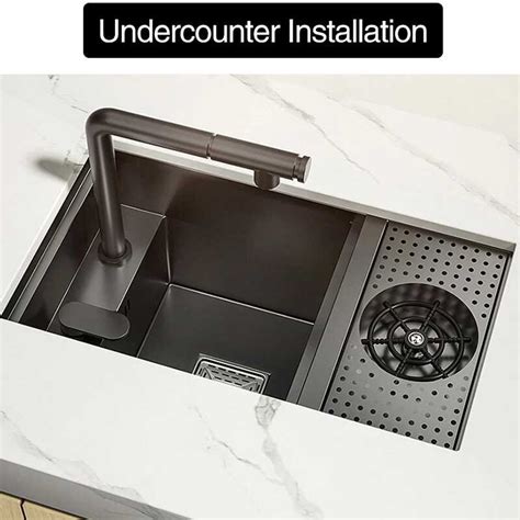 ♥ Nano Black Small Size Kitchen Sink Cup Washer Bar Counter Cover
