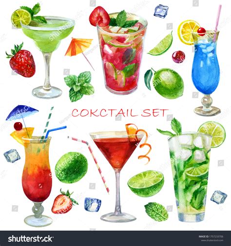 Watercolor Illustration Set Image Glasses Sex Stock Illustration