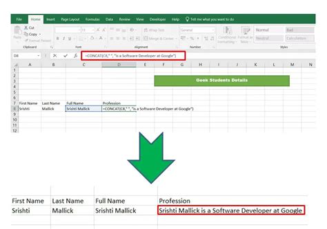 How To Use Concatenate In Excel Geeksforgeeks