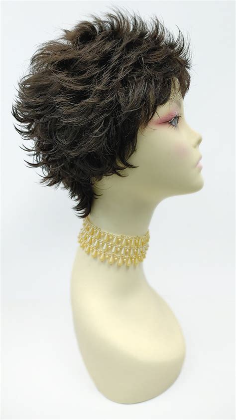 Dark Brown Synthetic Short Pixie Flip Wig 171 829 Halle 4 Etsy