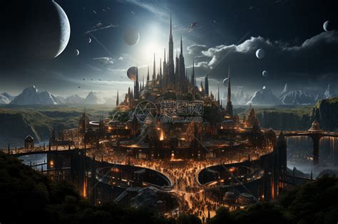 未来的银河帝国场景插画图片下载 正版图片600324875 摄图网