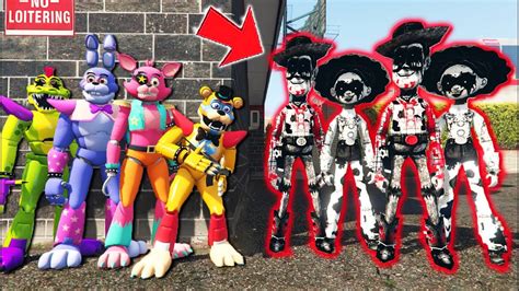 All Glamrock Animatronics Vs Corrupted Woody And Jessie Toy Story Gta 5