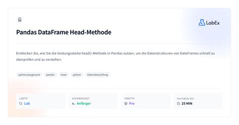Meisterung Der Pandas Dataframe Head Methode Labex