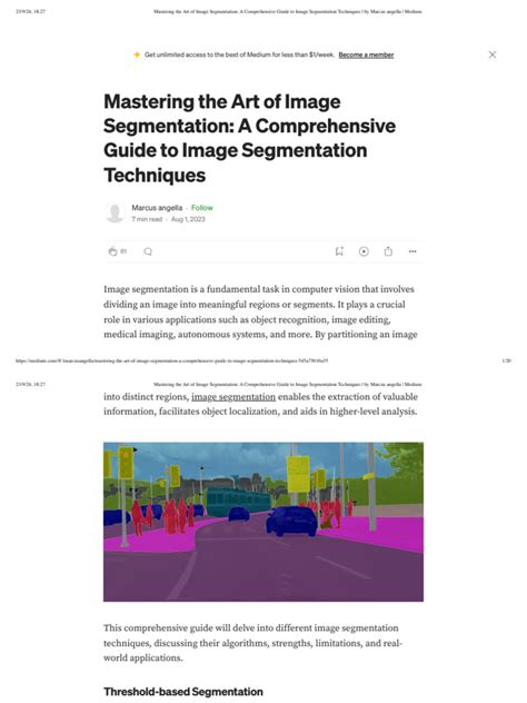 Mastering The Art Of Image Segmentation A Comprehensive Guide To Image