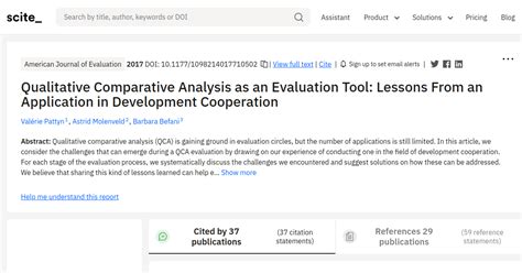 Qualitative Comparative Analysis As An Evaluation Tool Lessons From An Application In