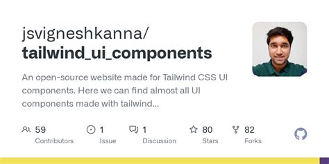 GitHub Jsvigneshkanna Tailwind Ui Components An Open Source Website Made For Tailwind CSS UI