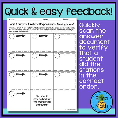 Add And Subtract Rational Expressions Activity Scavenger Hunt Made By