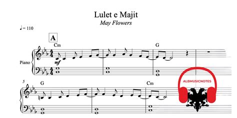 Lulet E Majit Piano Sheet Chords Alb Music Notes