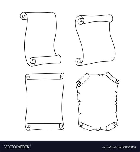 Ancient Empty Scroll Vector Images Set