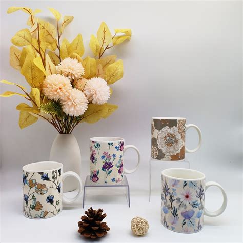 12oz Capacity Ceramic Mugs With Full Decal Straight Mugs Ceramic Mugs