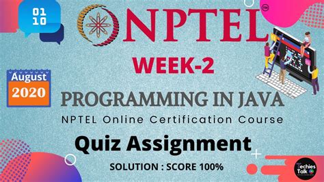 Nptel Programming In Java Week 2 Quiz Assignment Solutions August