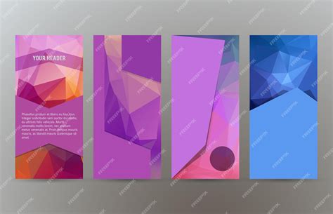 Premium Vector Set Of Vertical Web Banner Layout Background17