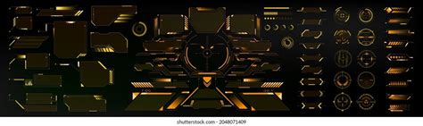 Big Collection Yellow Hi Tech Elements Hud Stock Vector Royalty Free 2048071409 Shutterstock