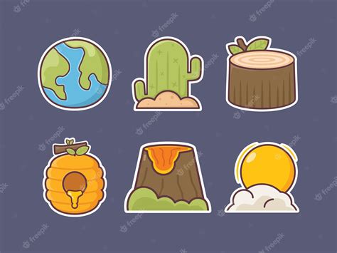 Premium Vector Nature Vector Collection Illustration Stickers Icon