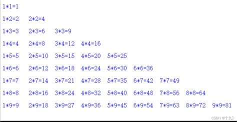 Python中写出九九乘法表 Csdn博客