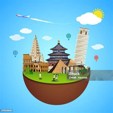 세계 랜드마크 컨셉 여행 설계를 위한 벡터 일러스트레이션입니다 0명에 대한 스톡 벡터 아트 및 기타 이미지 0명 3차원 형태 개념 Istock