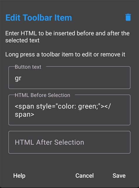 what is html after selection for r anki