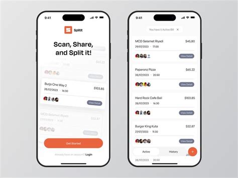 Split Bills App History Ui Interactive Design App