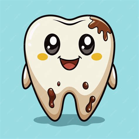 Funny Dirty Tooth Cartoon Vector Illustration Premium Ai Generated Vector