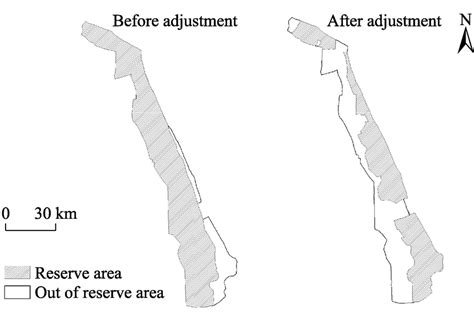 Schematic Of Boundary Adjustment Of The Reserve In 2006 Download