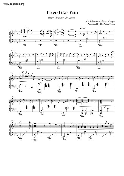 Steven Universe Love Like You Sheet Music Pdf Free Score Download ★