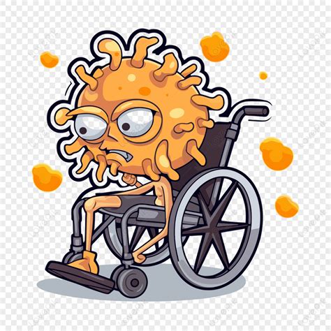 만화 바이러스 휠체어 클립 아트 벡터상표 Png 일러스트 무료 다운로드 Lovepik