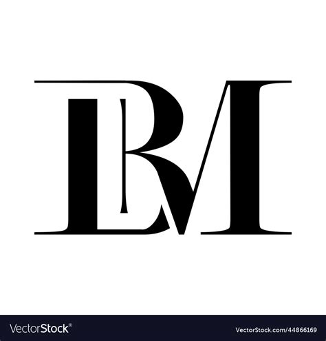 Monogram Logo Initial Letters Bm Royalty Free Vector Image