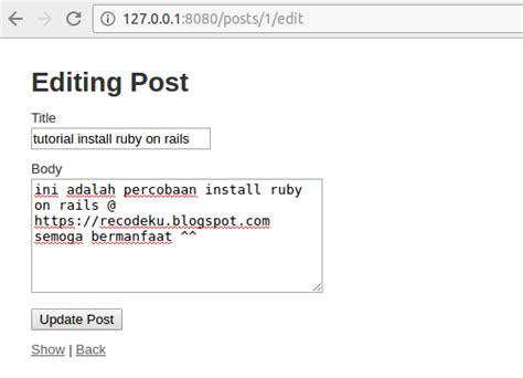 Tutorial Install Ruby On Rails Dan Postgresql Di Ubuntu 1604