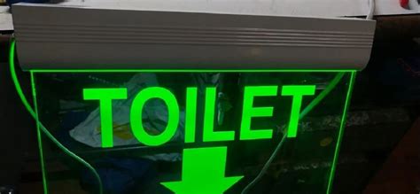 Acrylic Rectangular Red LED Exit Sign Board For Mall Hospital Board Thickness 8 10mm At Rs