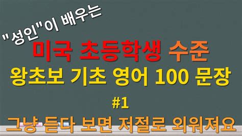 미국 초등학생 수준 영어 100문장 1 왕초보 기초 영어회화 생활영어 기초영어 영어쉐도잉 기본 영어 말하기 Youtube