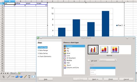 introduction to computers with ubuntu unity calc column bar graphing