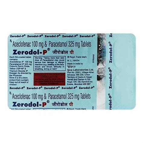 Zerodol P Tab At Rs 65 Stripe Aceclofenac Paracetamol Tablet In Rusera Id 2849404952648