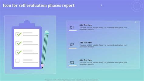 Icon For Self Evaluation Phases Report Ppt PowerPoint Presentation File Templates PDF