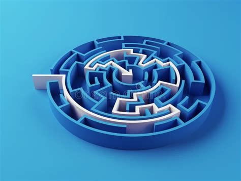 Solved Maze Puzzle Stock Illustration Illustration Of Blue 45217365