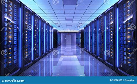 Server Racks In Server Room Data Center Stock Illustration