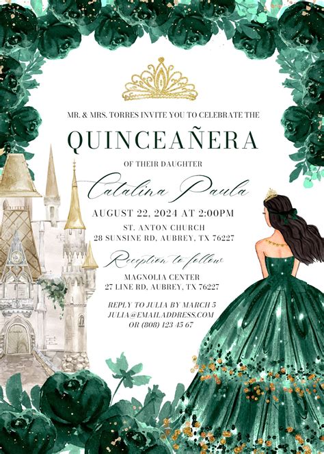 Pin On Quinceanera Invitation