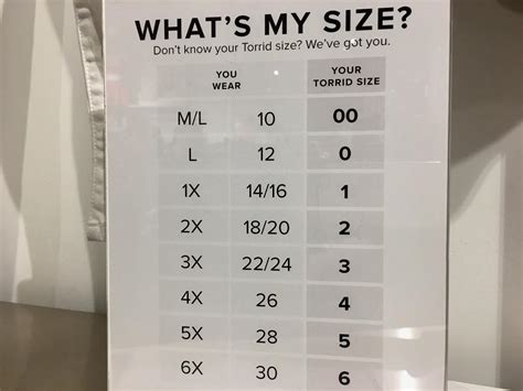 Torrid Size Chart Ponasa